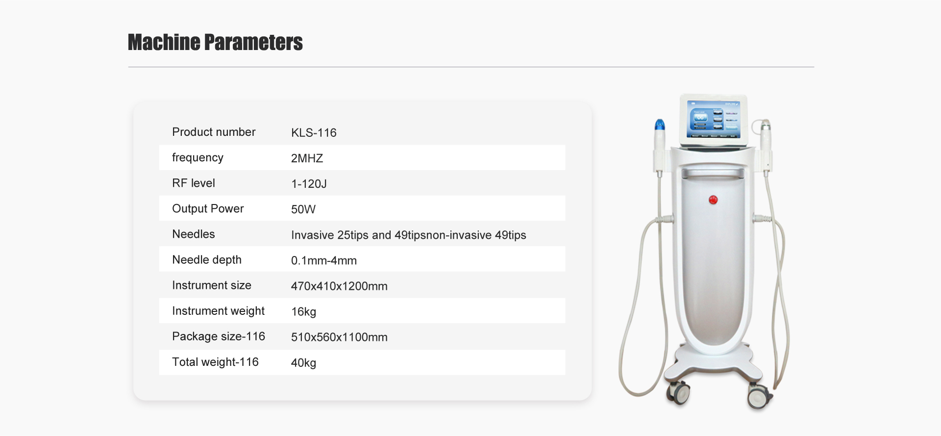 FRACTIONAL RF MICRO NEEDLE MACHINE - KLSI™ Professional Laser Medical ...